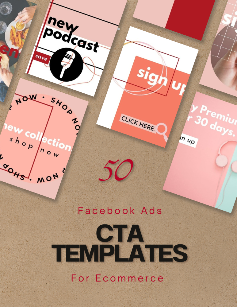 50 Ecom CTA Canva Templates for Facebook Ads - Digital Downloads